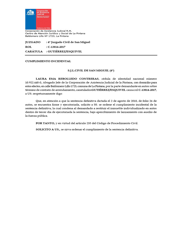 Cumplimiento Incidental | PDF