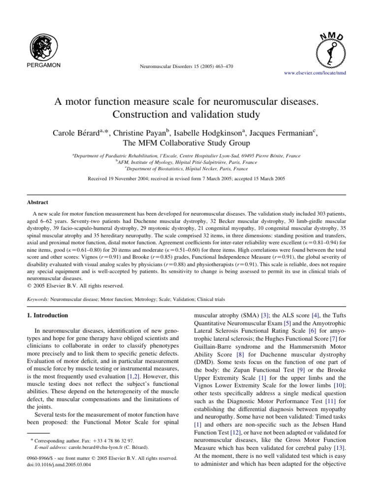 MFM Article Neuro Muscular Disorders 2005 | PDF | Muscular Dystrophy ...