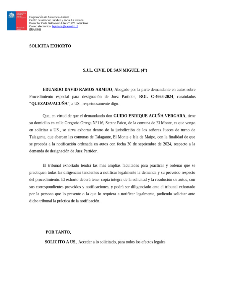 Exhorto Quezada | PDF