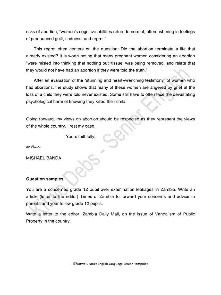 English Pamphlet Senior g10 G | PDF