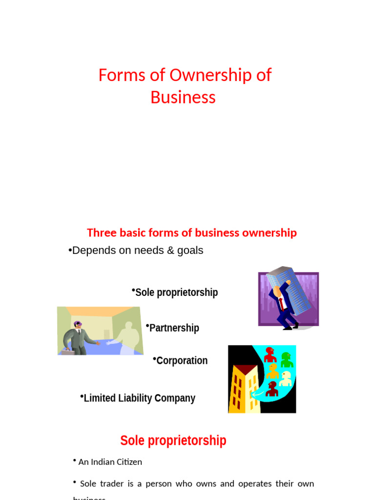 Forms of Ownership of Business | PDF | Partnership | Sole Proprietorship