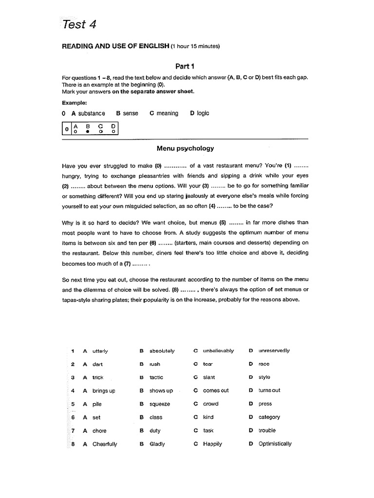 C1 - Reading and Use of English | PDF