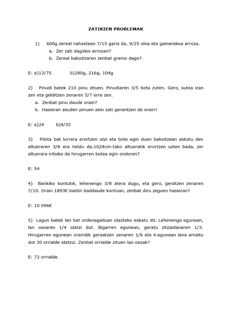 Zatikien Problemak | PDF