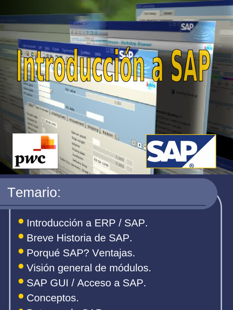 Capacitación SAP Basica | PDF | Planificación de recursos empresariales | Interfaces gráficas de ...
