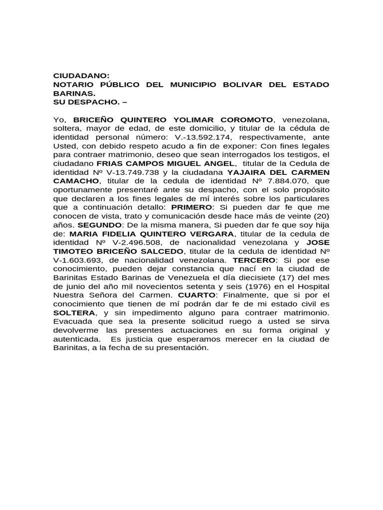 Carta de Soltería | PDF | Derecho