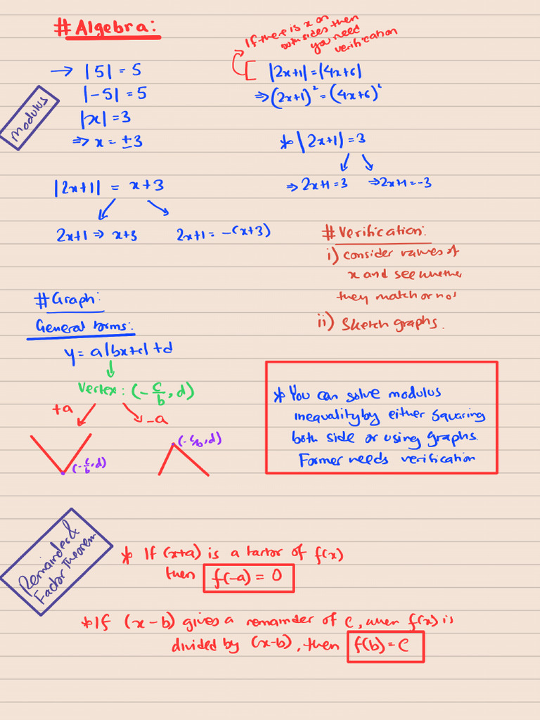 P3 Mathematics Formula Sheet | PDF