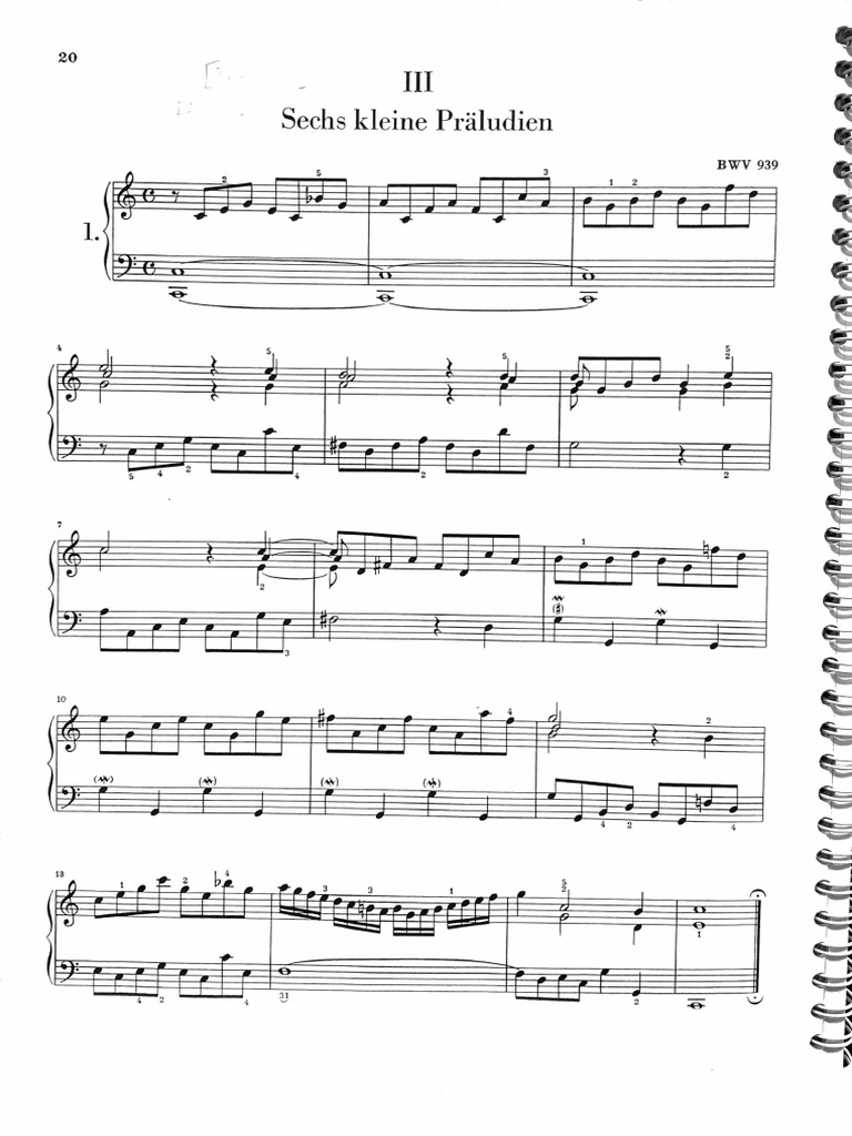 Bach Little Prelude BWV 939 | PDF