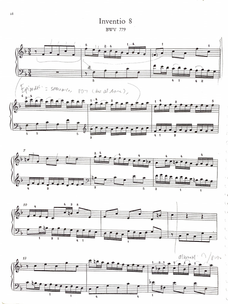 Bach Invention 8 | PDF