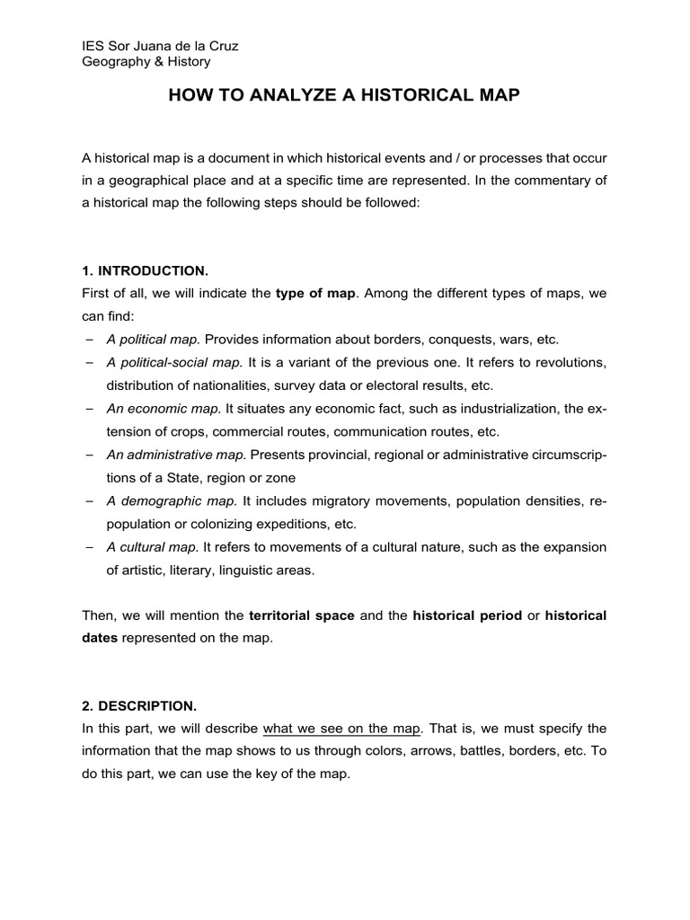 Analyzing Historical Maps Steps | PDF | Map | Geography