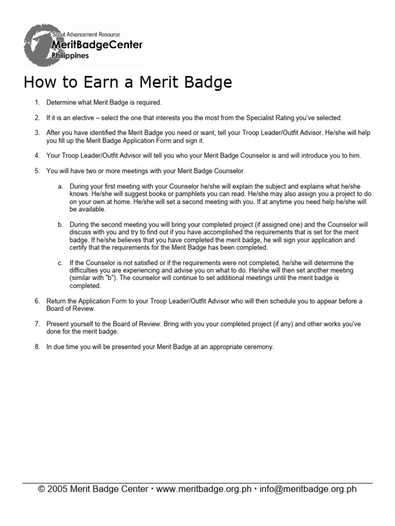 How to Earn a Merit Badge Guide | PDF