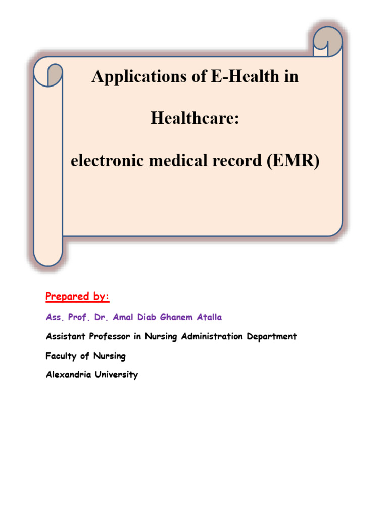 Third Lecture Applicaions and EMR | PDF | Electronic Health Record | Medical Record