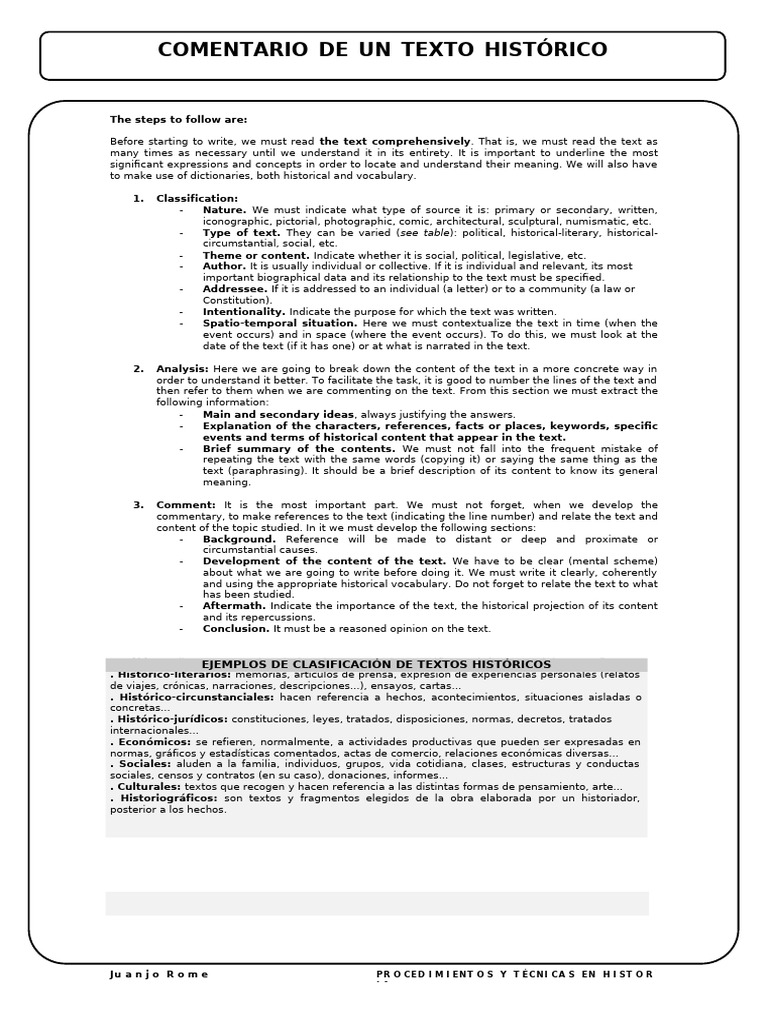 How To Comment A Historic Text | PDF | Linguistics