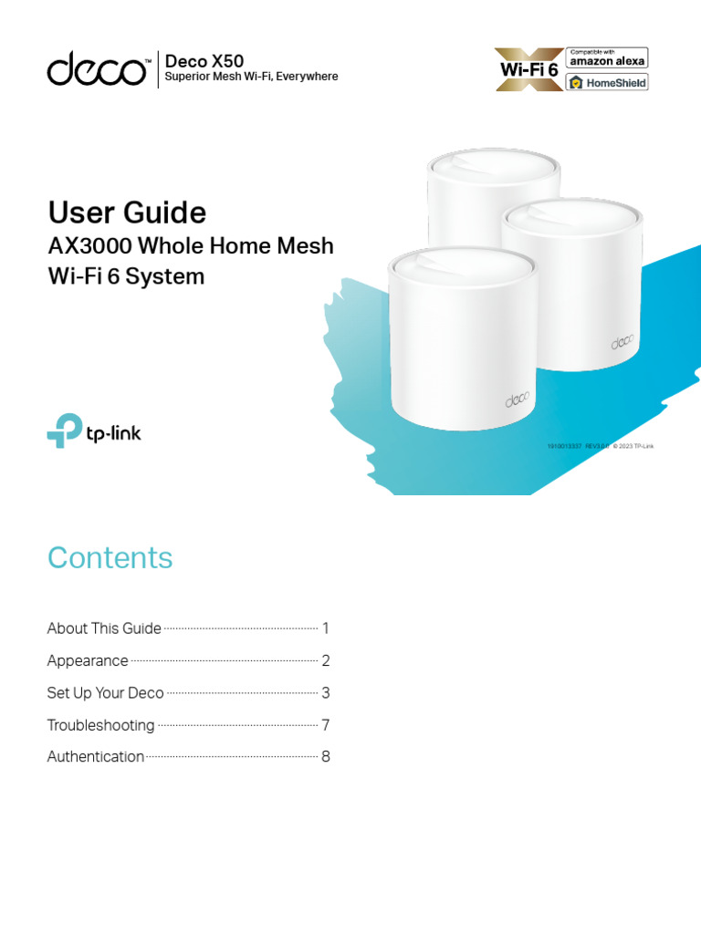 Deco X50 (EU) 3.0 - User Guide - Deco 3.1app - REV3.0.0 | PDF | Wi Fi ...