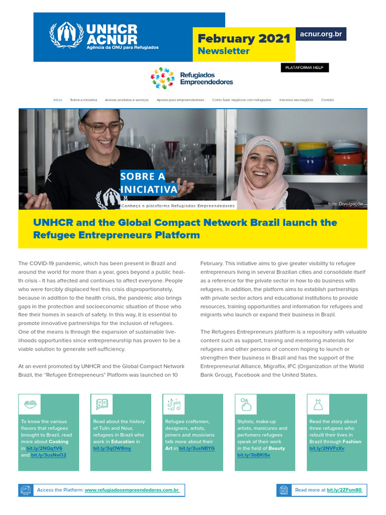 UNHCR Brazil February Newsletter | PDF | Entrepreneurship | United ...
