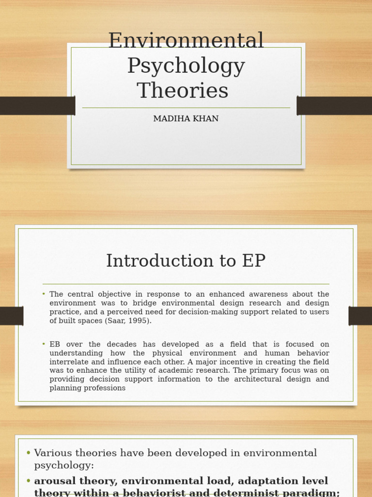 Environmental Psychology Theories | PDF | Behavior | Affect (Psychology)
