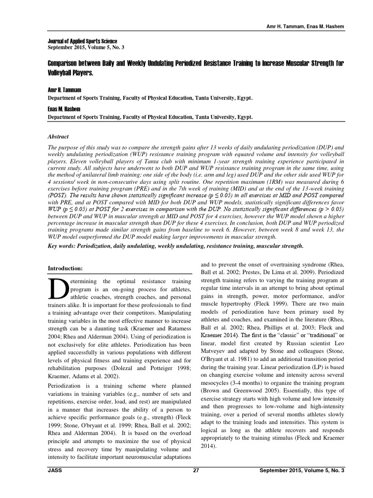 Comparison Between Daily and Weekly Undu | PDF | Strength Training ...