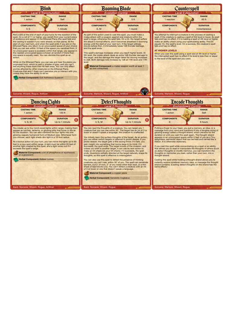 Spells For A Wizard (Blade Singer) | PDF | Magician (Fantasy ...