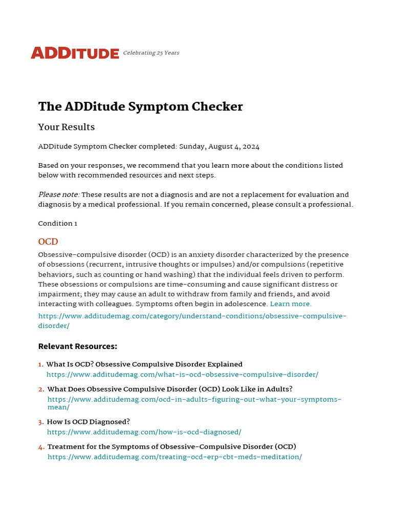 Symptom Checker For ADHD, Depression, Anxiety, Autism, ODD, Bipolar ...