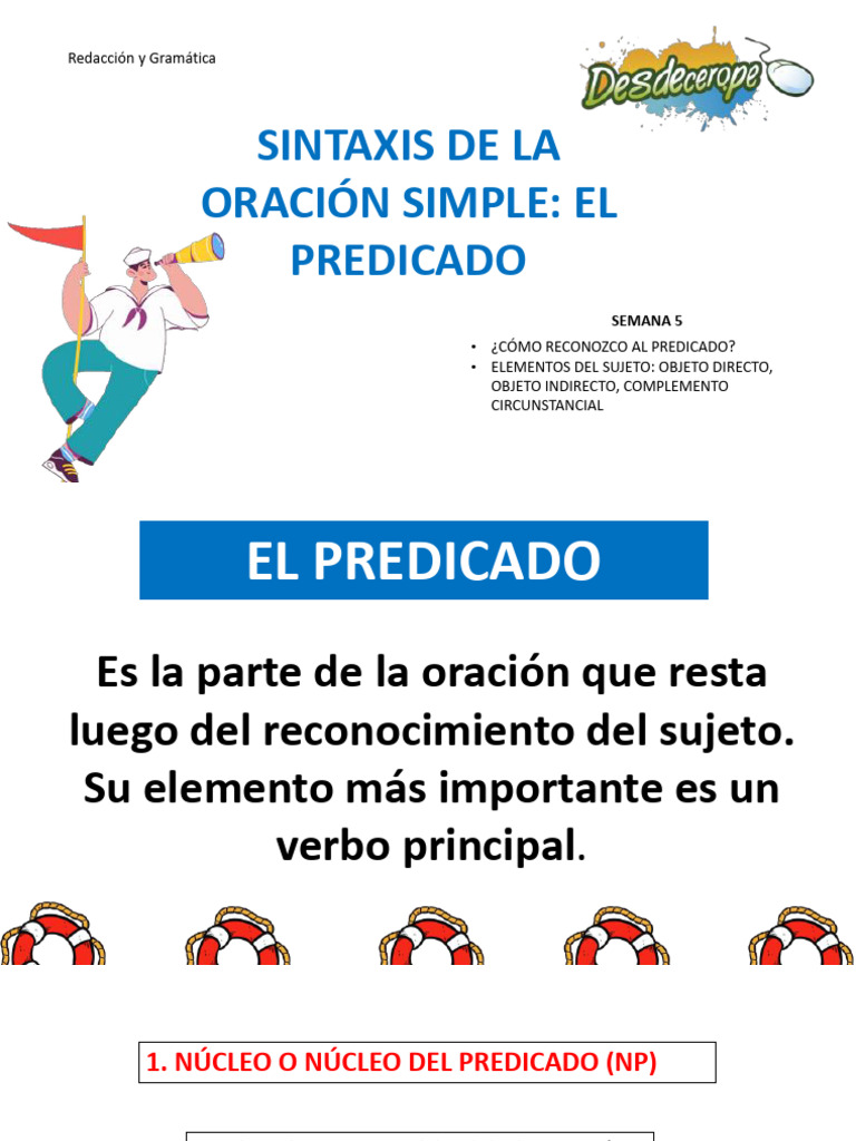 Semana 5 - PPT - El Predicado | PDF | Objeto (gramática) | Predicado ...