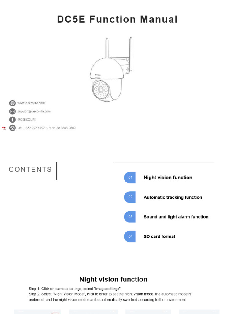 DEKCO DC5E Camera Manual | PDF