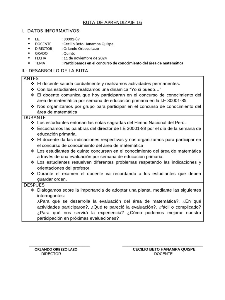 Ruta de Aprendizaje 6 | PDF