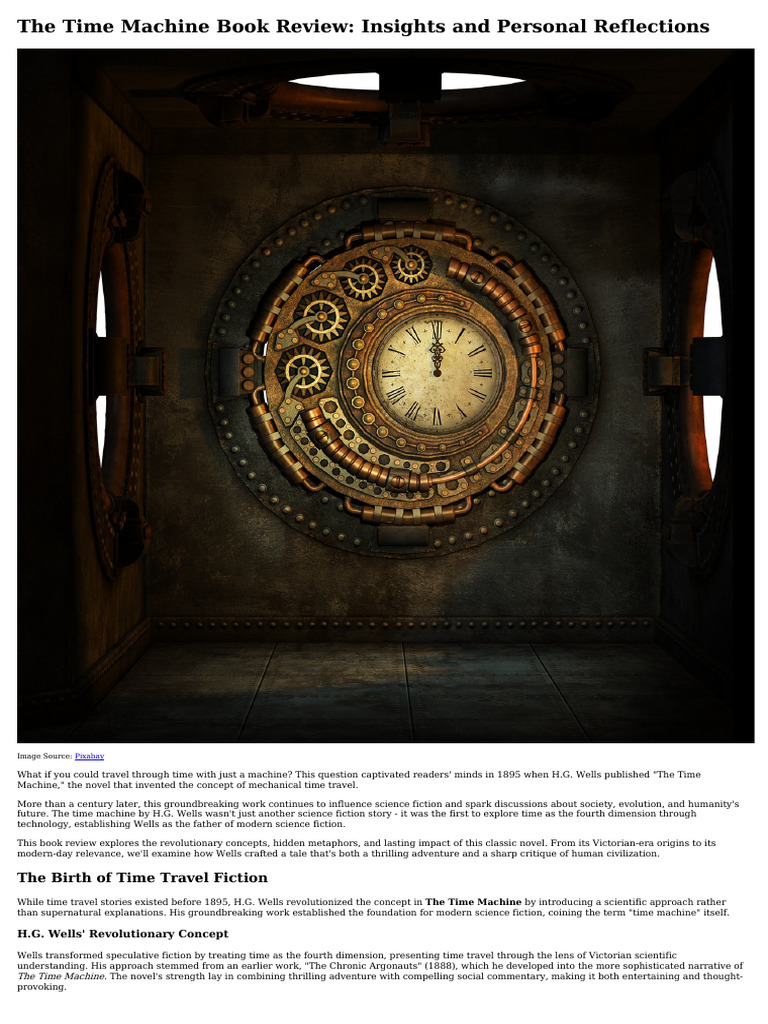 The Time Machine Book Review Insights and Personal Reflections | PDF ...