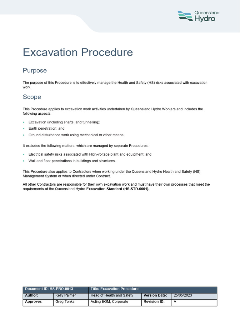 Hydro Excavation Safety Procedures | PDF | Risk | Occupational Safety ...