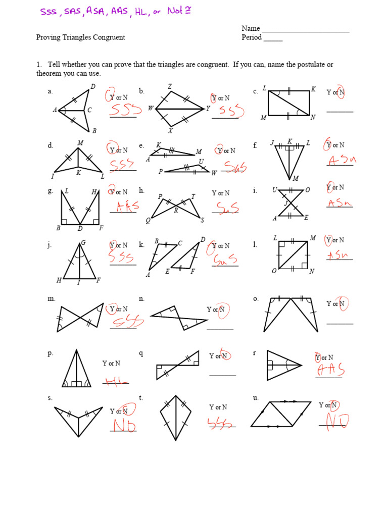 Triangle Congruence Practice WS | PDF | Euclidean Geometry | Euclid