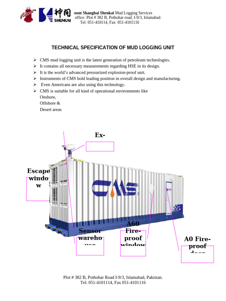 Mud Logging Unit Specification | PDF | Mains Electricity | Oil Well