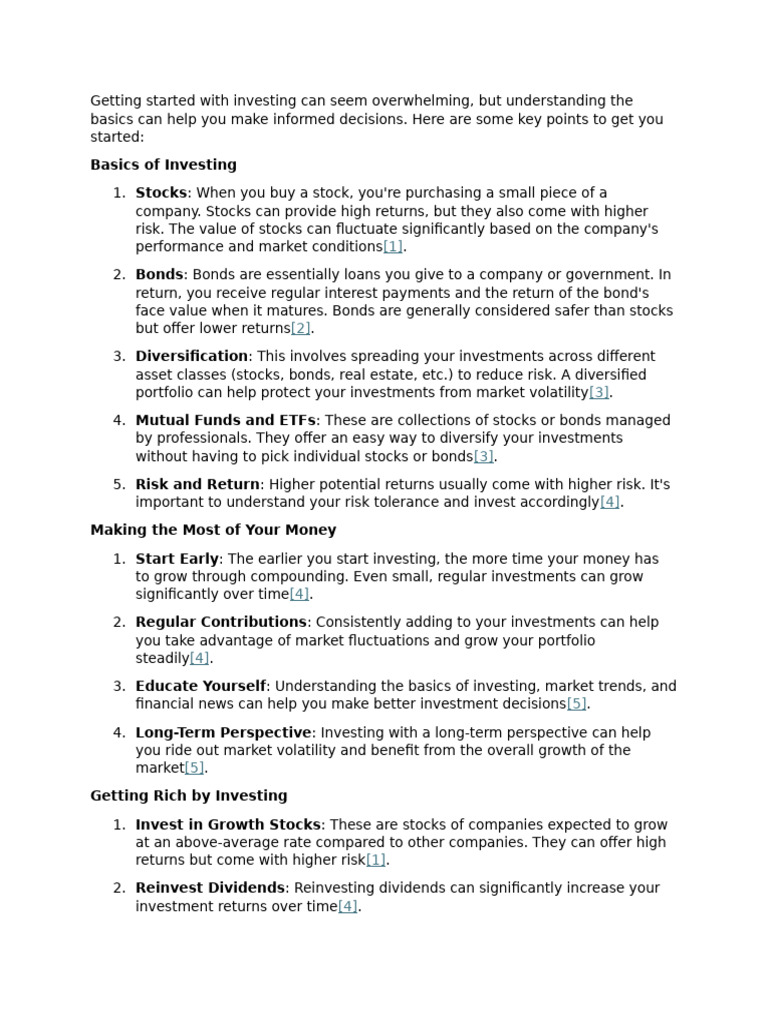 Investing 101 | PDF | Investing | Diversification (Finance)