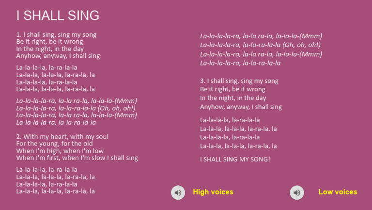 I Shall Sing | PDF