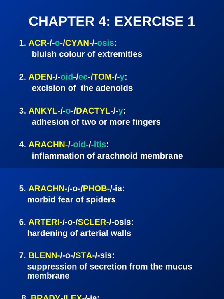 Chapter 4 Exercise 1 With Notes | PDF | Medical Specialties | Anatomy