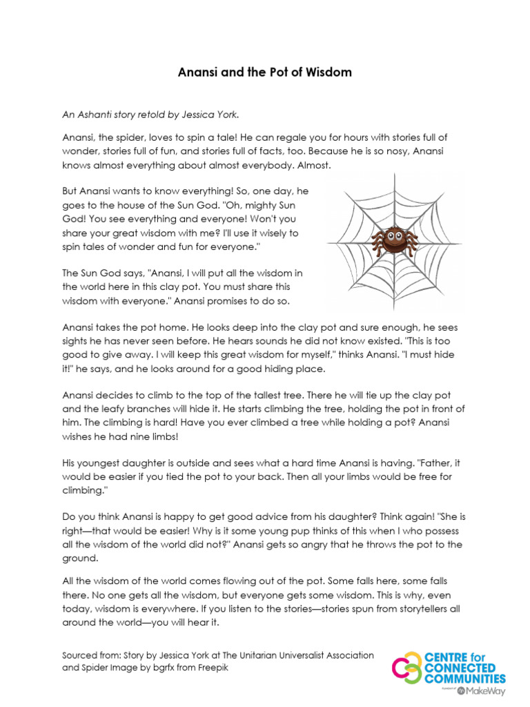 Anansi and The Pot of Wisdom | PDF