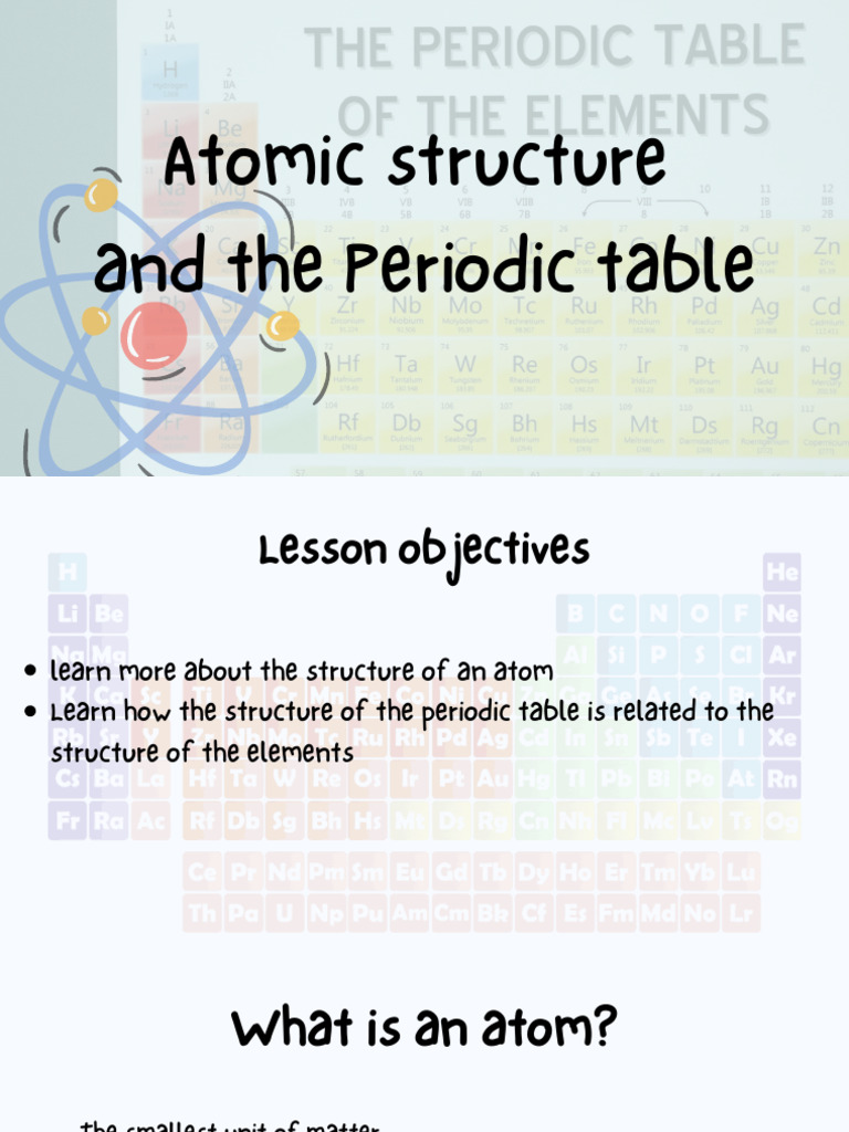 Atomic Structure and The Periodic Table | PDF