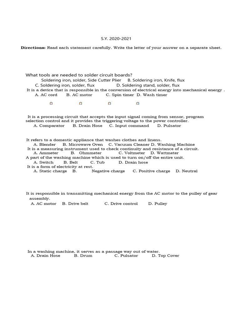 2BE summative2021pd | PDF | Electrical Conductor | Diode