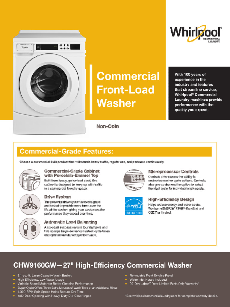 Whirlpool Commercial Washer | PDF