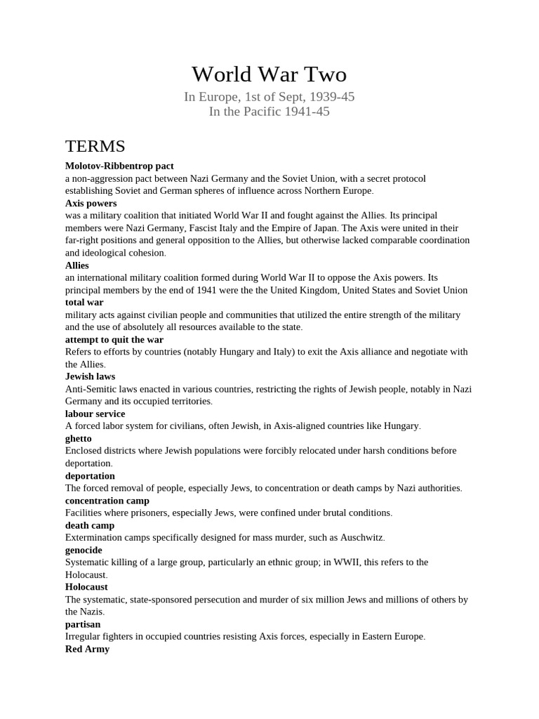 World War Two | PDF | World War II | Axis Powers