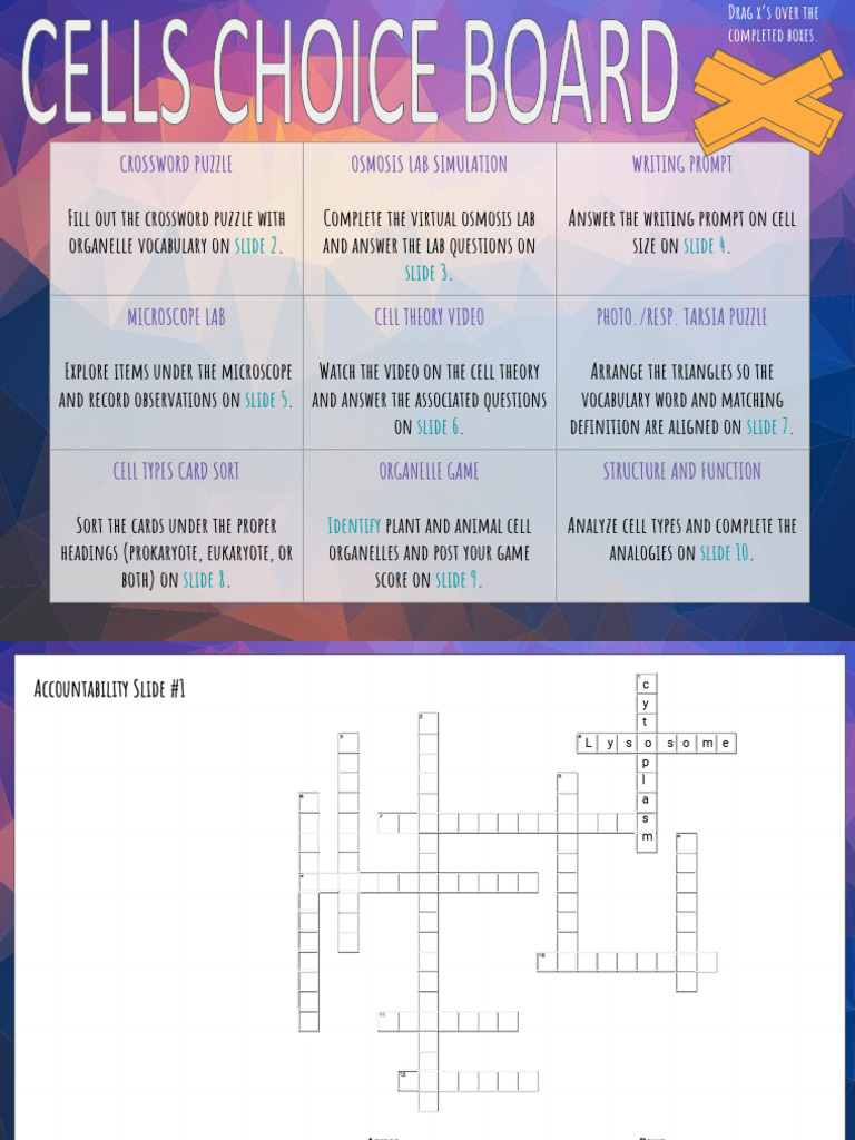 Cameron Student - Copy of Copy of Cell Organelles & Processes Choice ...