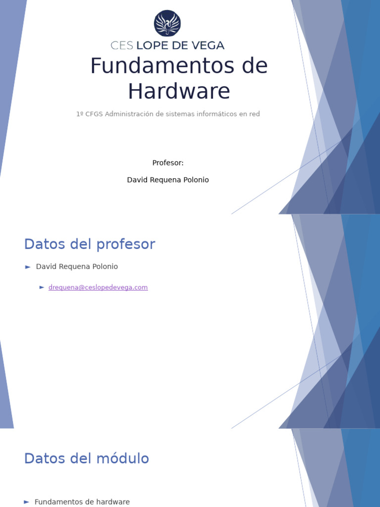 Presentación Fundamentos de Hardware | PDF | Evaluación | Hardware de la computadora
