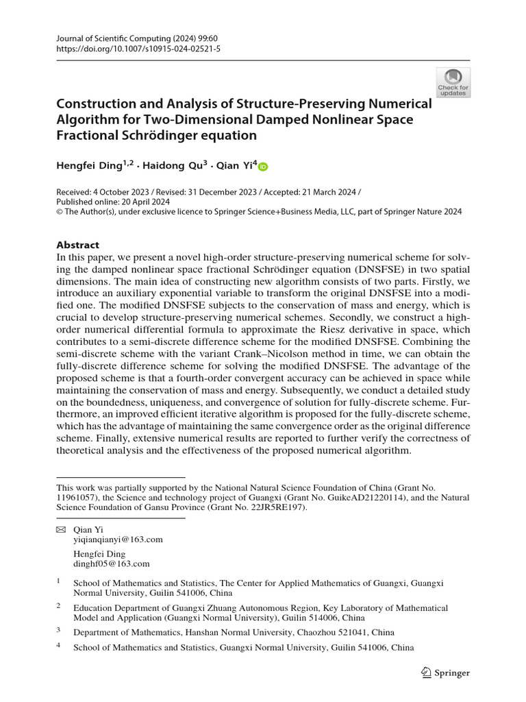 Construction and Analysis of Structure-Preserving Numerical Algorithm For Two-Dimensional Damped ...