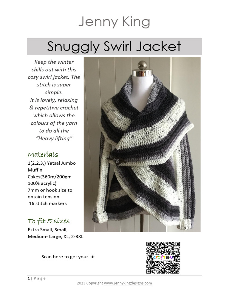 Snuggly Swirl Jacket Adult 2023 | PDF | Crochet | Textile Arts