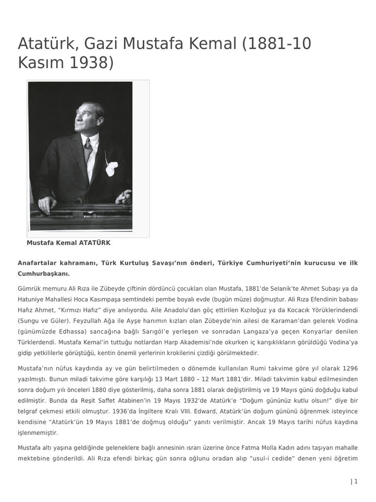 Mustafa Kemal Atatürk | PDF