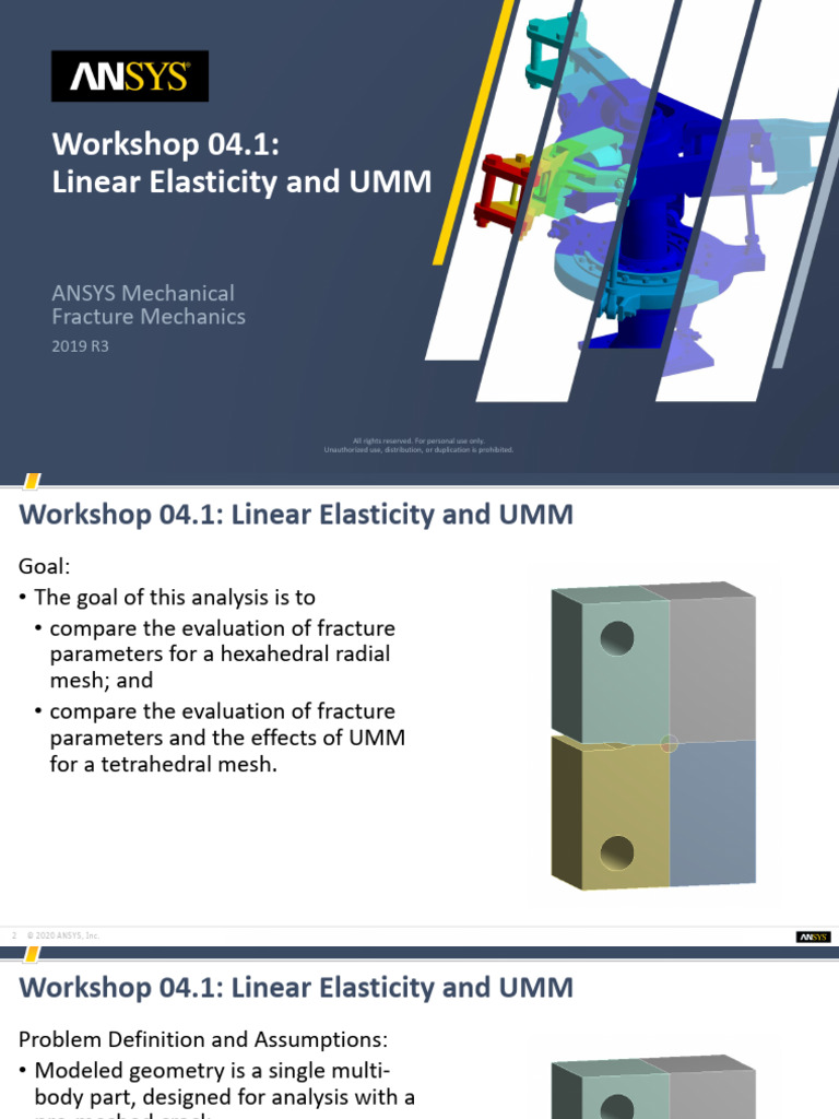 Mech FracMech 2019R3 EN WS04.1 LinearElasticityUMM | PDF | Fracture Mechanics | Fracture