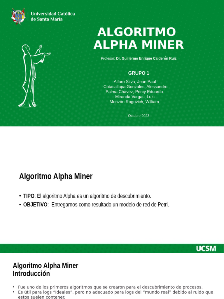 Alpha Miner: Descubrimiento de Procesos | PDF | Algoritmos ...