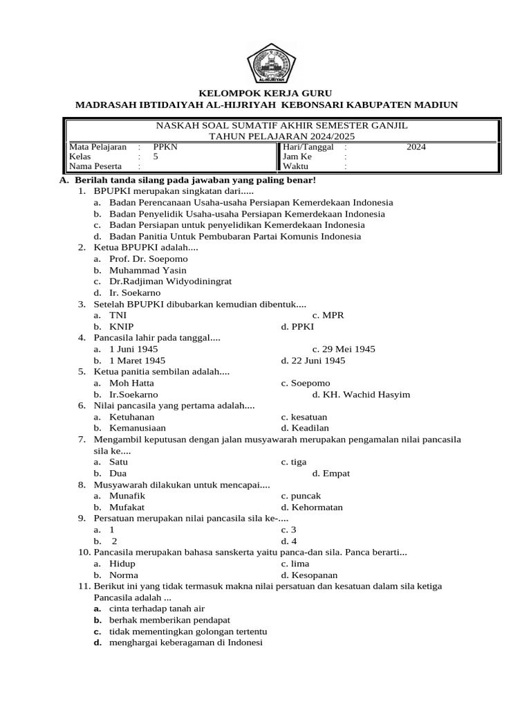 Pas PPKN Kelas 5 | PDF