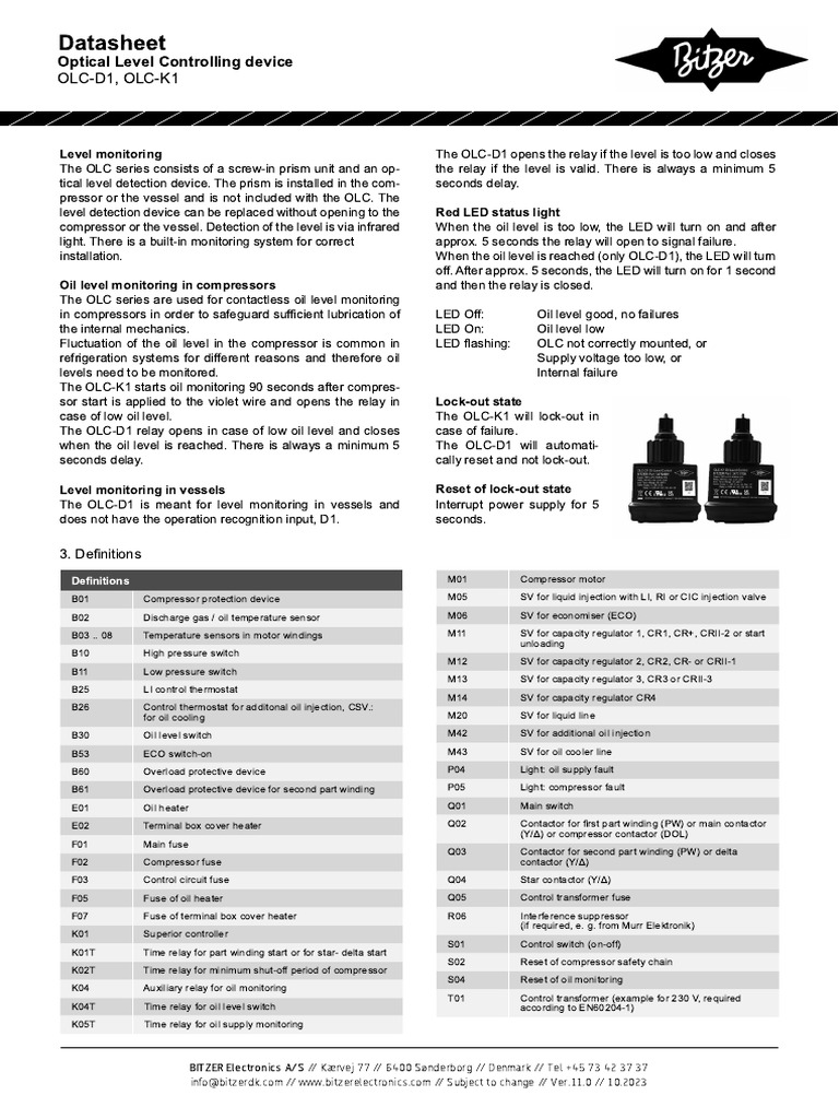 OLC-D1 - OLC-K1 Datasheet Ver. 11.0 - BW | PDF