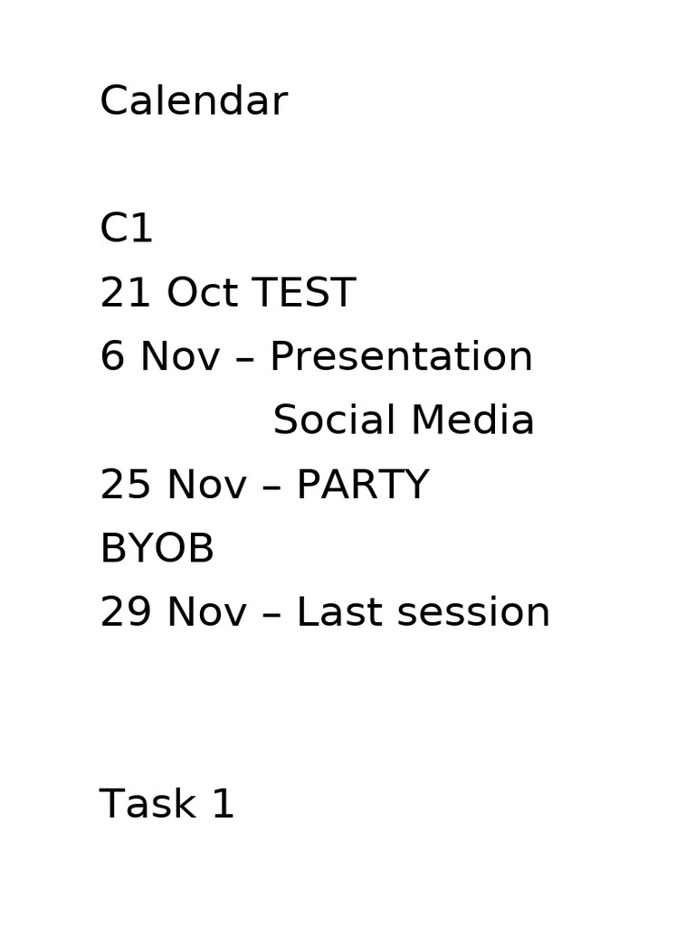 Calendar C1 C2 | PDF