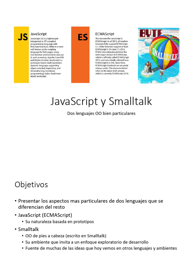 JavaScript y Smalltalk | PDF | Lenguaje de programación | Script Java