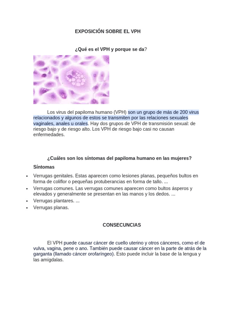 Exposición Sobre El VPH | PDF | Ciencia y matemáticas