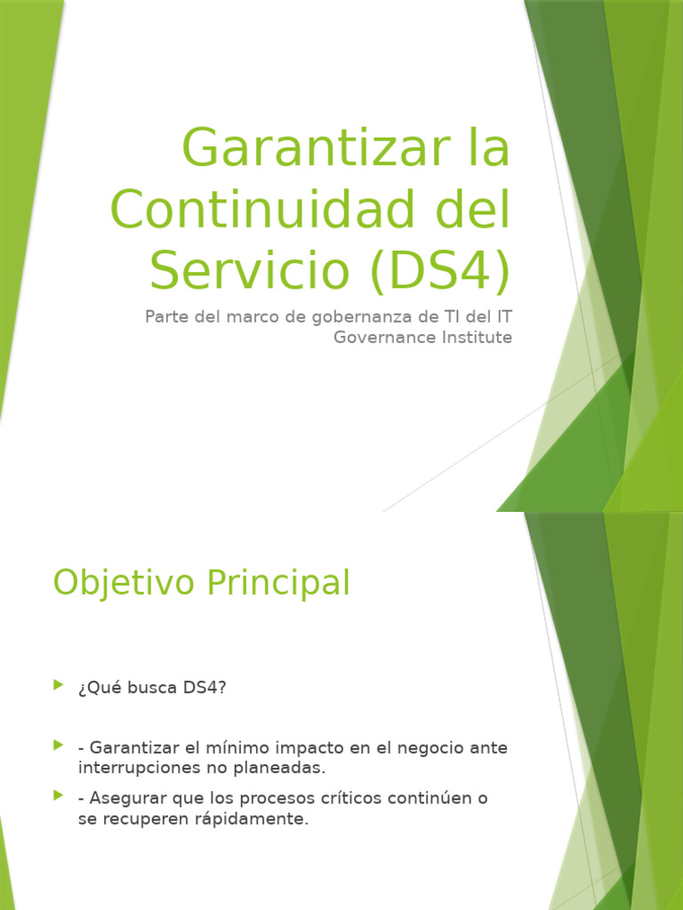 DS4 Garantizar Continuidad Servicio | PDF | Planificación | Informática
